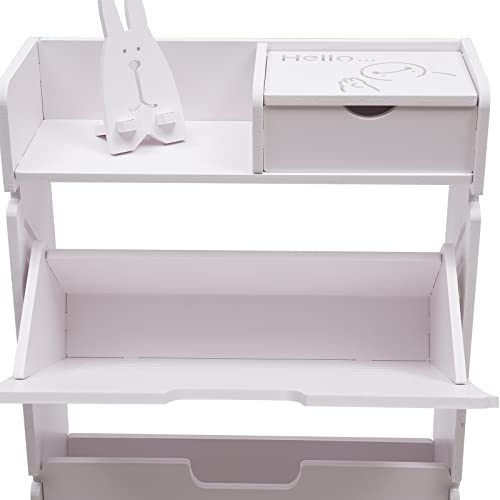 CNCEST Shoe Storage Cabinet Tipping Shoe Cabinet,White Shoe Rack Storage Organizer,Portable Shoe Rack Organizer,Cabinet for Heels,Slippers