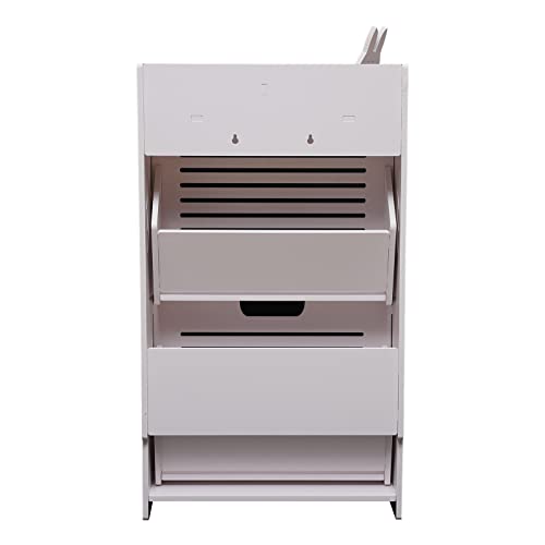 CNCEST Shoe Storage Cabinet Tipping Shoe Cabinet,White Shoe Rack Storage Organizer,Portable Shoe Rack Organizer,Cabinet for Heels,Slippers