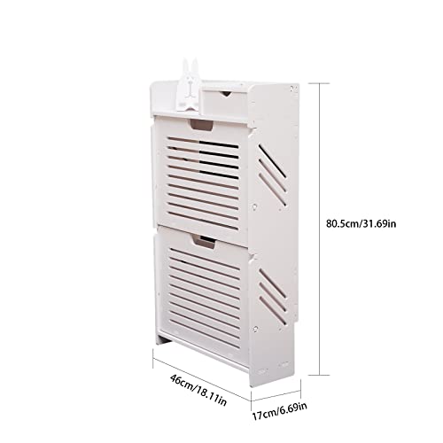 CNCEST Shoe Storage Cabinet Tipping Shoe Cabinet,White Shoe Rack Storage Organizer,Portable Shoe Rack Organizer,Cabinet for Heels,Slippers