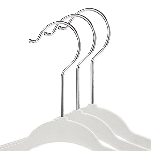Casafield 100 Velvet Baby Hangers - 11" Size for Infant & Toddler Clothes - Ivory