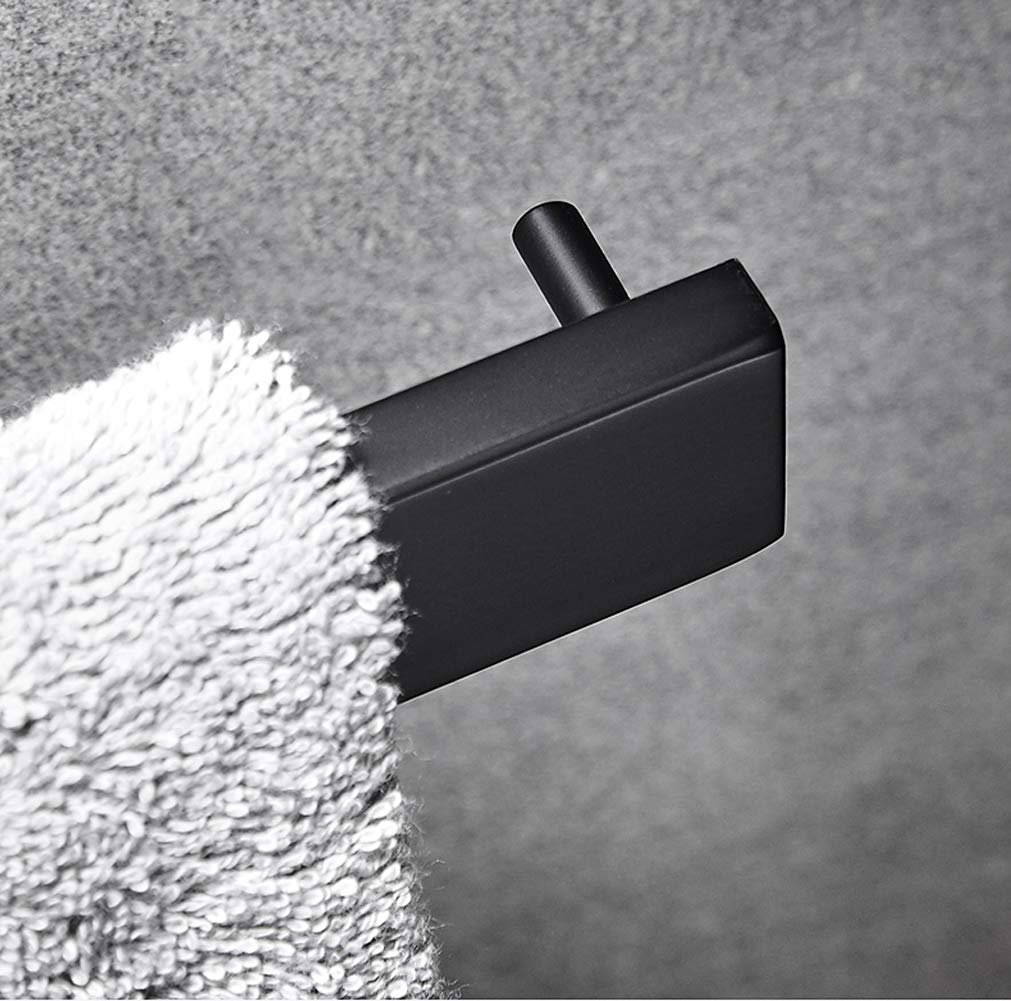 Towel Rack, Hand Towel Ring Holder SUS304 Stainless Steel, Hardware Set Towel Bar for Bathroom, Kitchen, Cabinet in Hotel or Home, Matte Black & Wall Mounted