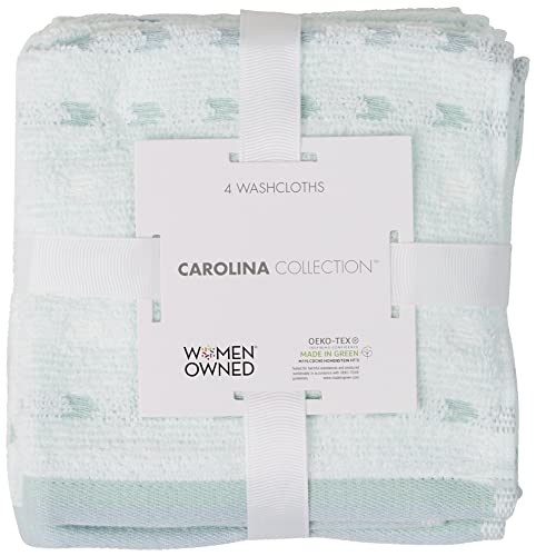 Caro Home 4 Pk Peyton Washcloth Set Wash Cloth Green Multi