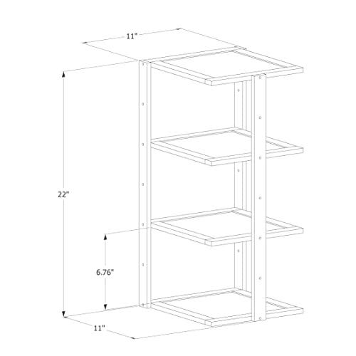 MoNiBloom Bamboo 4 Tier Narrow Shoe Rack Storage Space Saving Single Pairs Shoe Organizer for Small Spaces Corner Bedroom Hallway Entryway Balcony Patio for 6-10 Pairs, Natural