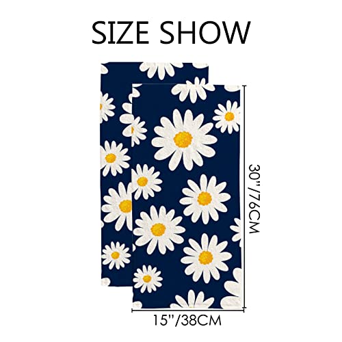 Hand Towel 2 Pack Fingertip Towel Face Towel Small Daisy Floral Flowers Country Garden Kitchen Tea Bar Dish Cloths Absorbent Dry Shower Towel