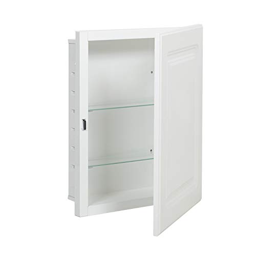 American Pride Recess-Mount Raised Panel Door Medicine Cabinet, 16" x 20", Steel Body, White