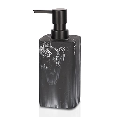 zccz Bathroom Accessory Sets - Marble Design 4 Piece Bathroom Accessories Complete Set - Soap Dispenser, Toothbrush Holder, Bathroom Tray, Bathroom Tumbler - Vanity Countertop Organizer, Black