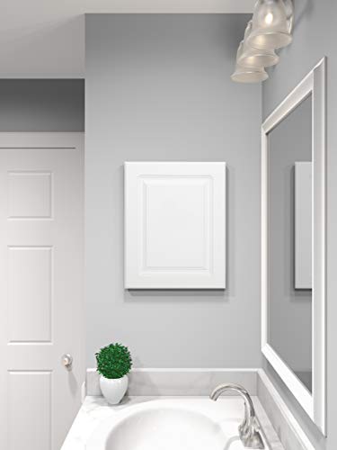 American Pride Recess-Mount Raised Panel Door Medicine Cabinet, 16" x 20", Steel Body, White