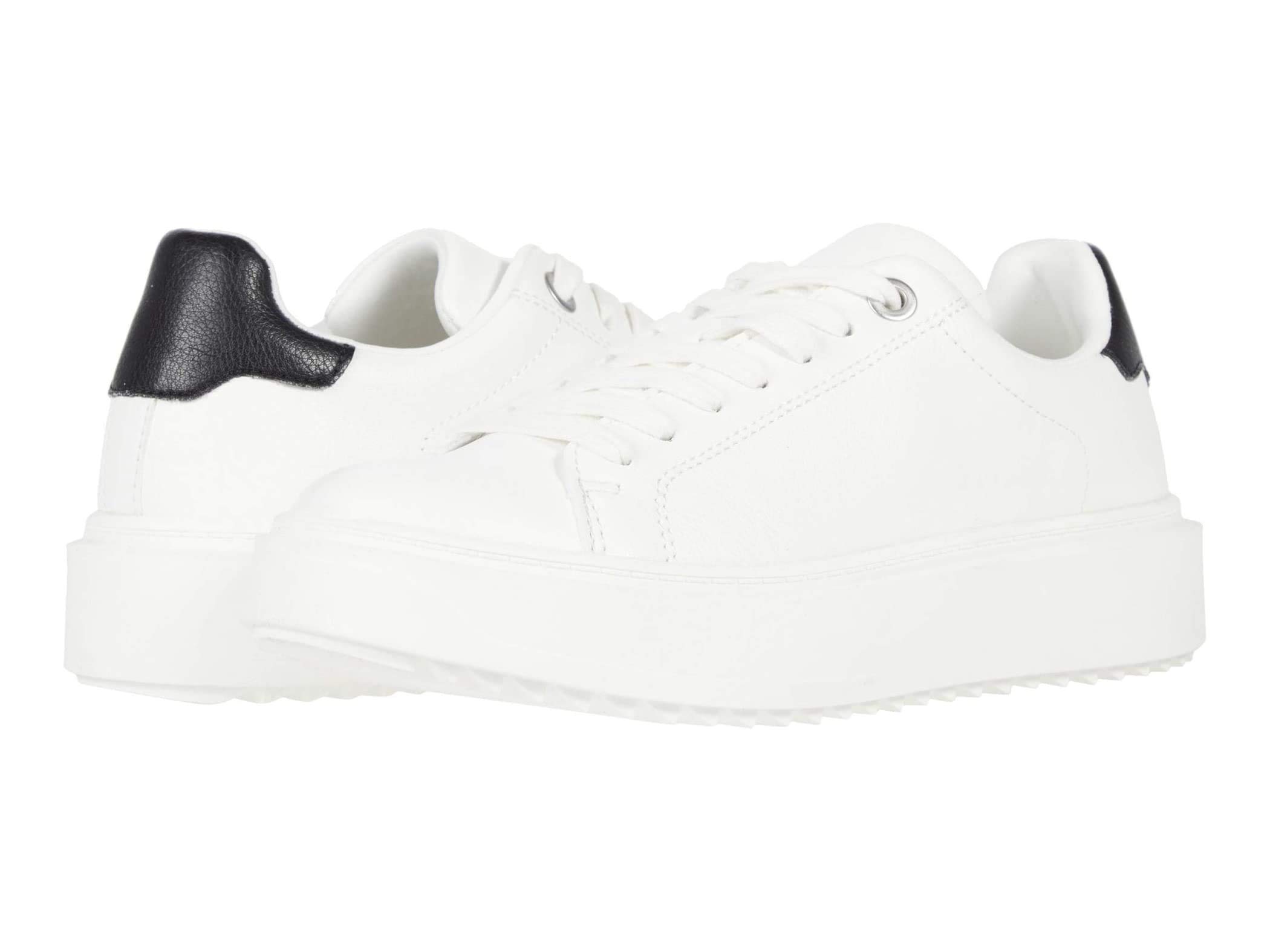Steve Madden Women's Catcher Sneaker, White Black, 7