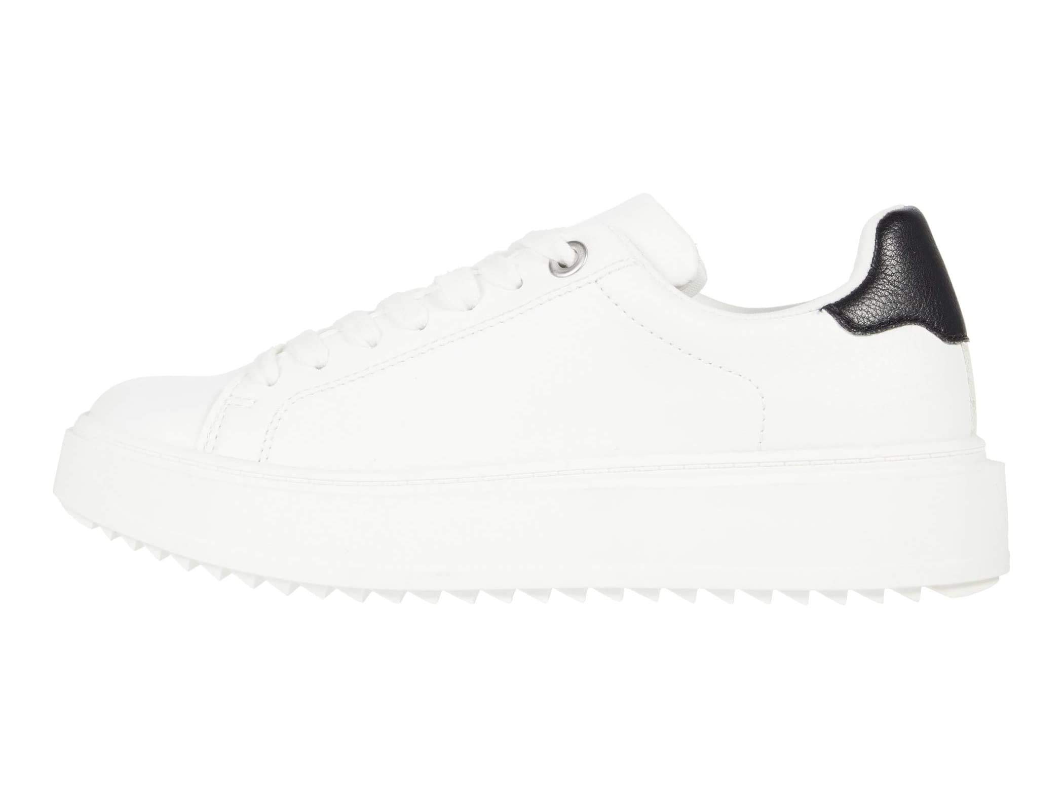 Steve Madden Women's Catcher Sneaker, White Black, 7