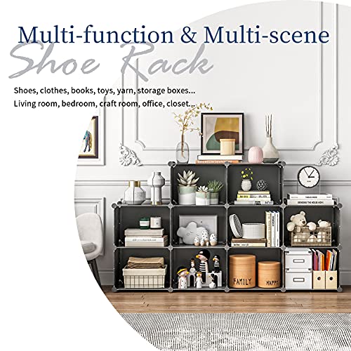 Aeitc 48-Pairs Shoe Rack Organizer Shoe Organizer Expandable Shoe Storage Cabinet Narrow Standing Stackable Space Saver Shoe Rack for Entryway, Hallway and Closet