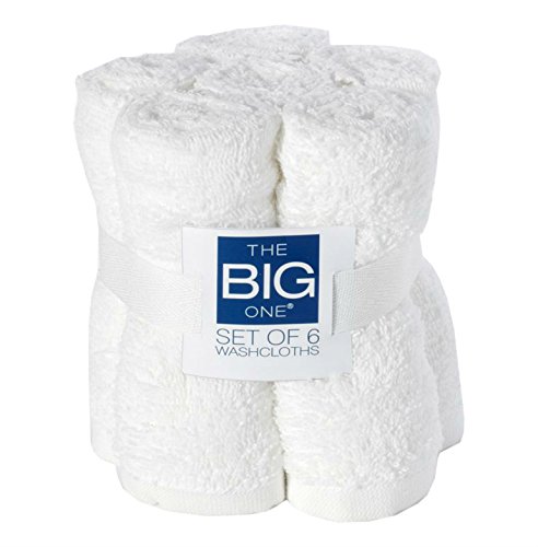 The Big One 6-pack Solid Washcloths (White)