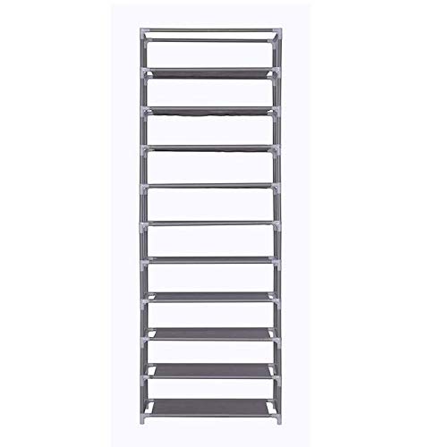 GREEF 10 Tier 30 Pairs Shoe Rack with Dustproof Cover Large Shoe Storage Organizer Cabinet for Closet, Bedroom, Entryway, Hallway, Dorm Room (Grey)