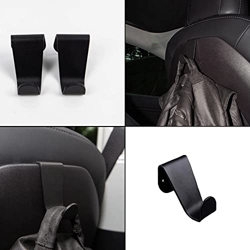 CoolKo Tesla Aluminum Alloy Hooks Seat Headrest Bag Holder Garment Clothes Coat Hangers - Model S X 3 Y (Set of 2)
