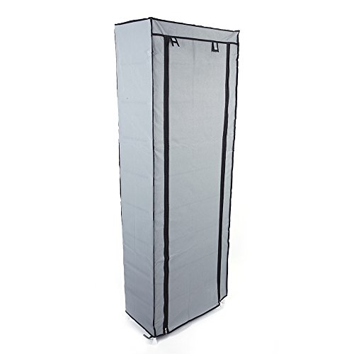 GREEF 10 Tier 30 Pairs Shoe Rack with Dustproof Cover Large Shoe Storage Organizer Cabinet for Closet, Bedroom, Entryway, Hallway, Dorm Room (Grey)
