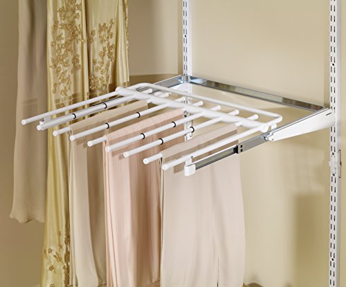 Rubbermaid Configurations Deluxe Closet Kit, Titanium, 4-8 Ft, & Configurations Pants Rack, Holds 7 Pairs of Pants, Non-Slip, Closet Organization and Storage