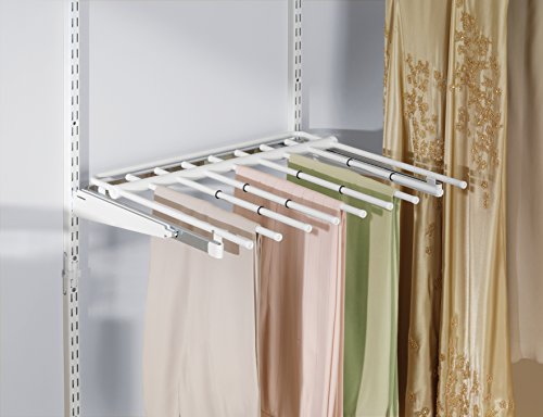 Rubbermaid Configurations Deluxe Closet Kit, Titanium, 4-8 Ft, & Configurations Pants Rack, Holds 7 Pairs of Pants, Non-Slip, Closet Organization and Storage