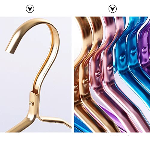 MMOOCO Clothes Hangers, 4PCS,Clothes Hangers ,Aluminum Alloy Traceless Non-Slip Holder Racks, Metal Hanger ,Clothing Organizer Drying Hangers (Color : Red, Size : 4pcs)
