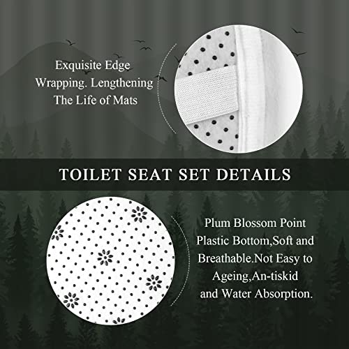 ZYLLGLOW Forest Shower Curtain Set Boho Shower Curtain Set with Rugs, Abstract Mountain Bathroom Decor Accessories Bathroom Set with Shower Curtain and Rugs Leaves Curtain Set