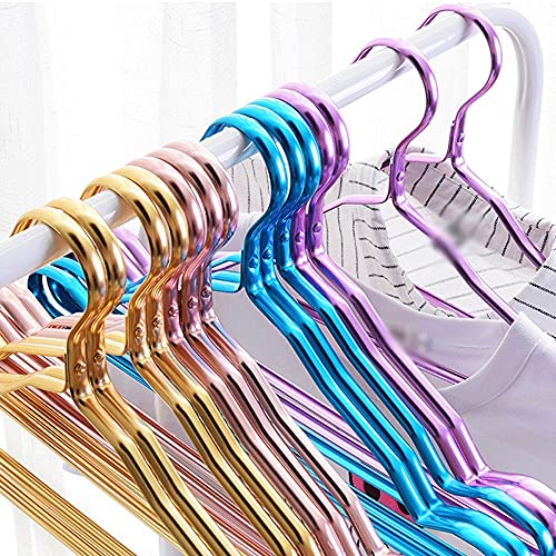 MMOOCO Clothes Hangers, 4PCS,Clothes Hangers ,Aluminum Alloy Traceless Non-Slip Holder Racks, Metal Hanger ,Clothing Organizer Drying Hangers (Color : Red, Size : 4pcs)