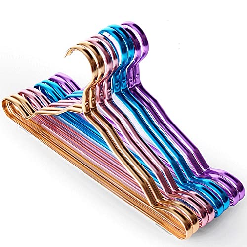 MMOOCO Clothes Hangers, 4PCS,Clothes Hangers ,Aluminum Alloy Traceless Non-Slip Holder Racks, Metal Hanger ,Clothing Organizer Drying Hangers (Color : Red, Size : 4pcs)