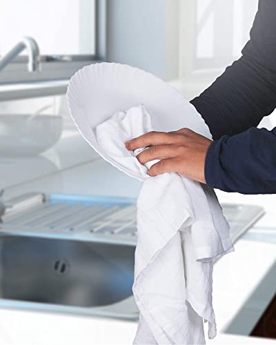 Utopia Towels Bundle Pack of 48-24 Pieces Washcloths, 24 Pieces Kitchen Flour Sack Towels- 100% Ringspun Cotton- Super Soft and Absorbent- Ideal for Kitchen, Gym, spa, Pool, Beach, Camping (White)