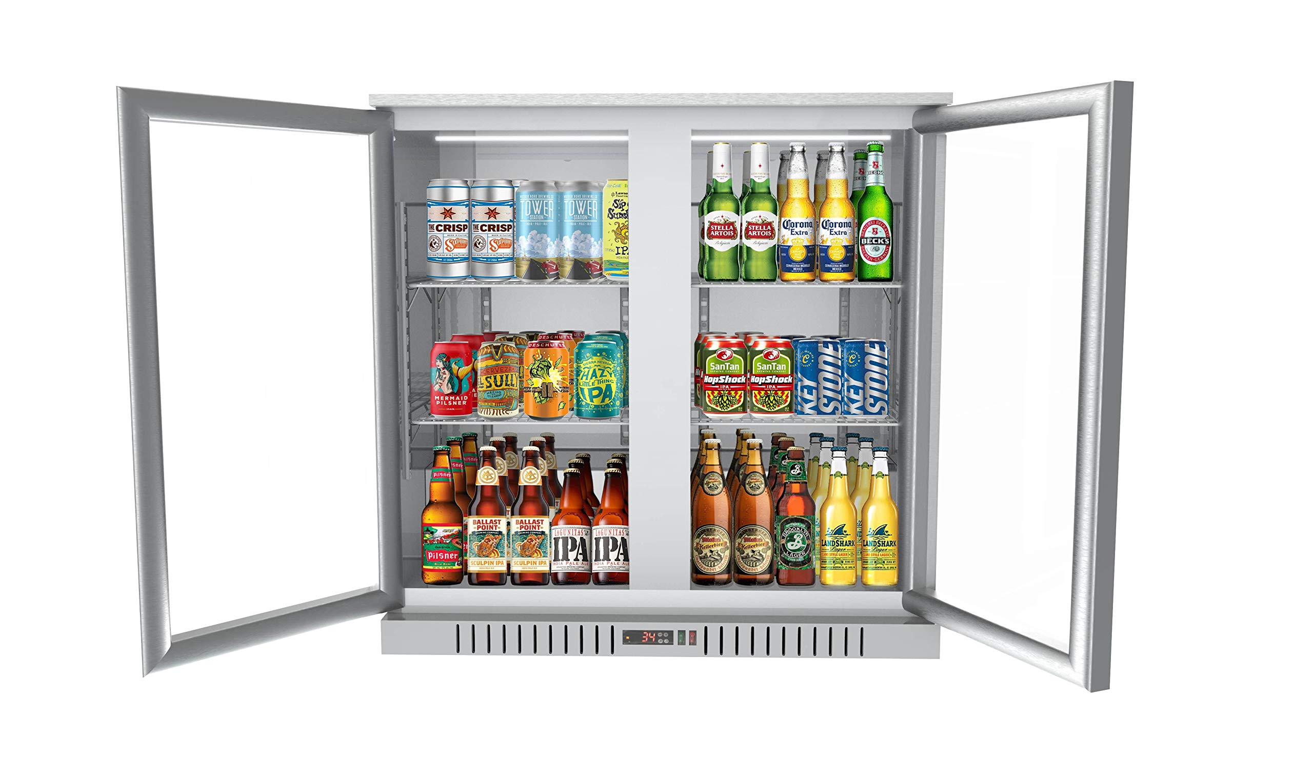 KoolMore BC-2DSW-SS Refrigerator, Double Door, Stainless Steel, 7.4cubic_feet