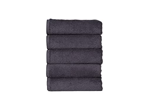SELVEE Wash Cloth 100% Egyptian Cotton Grey (Stardust) Wash Clothes for Face and Body- Soft & Luxury Face Cloths for Washing Face and Body, Premium Face Towels 650 GSM, Pack of 5 (12"X12")