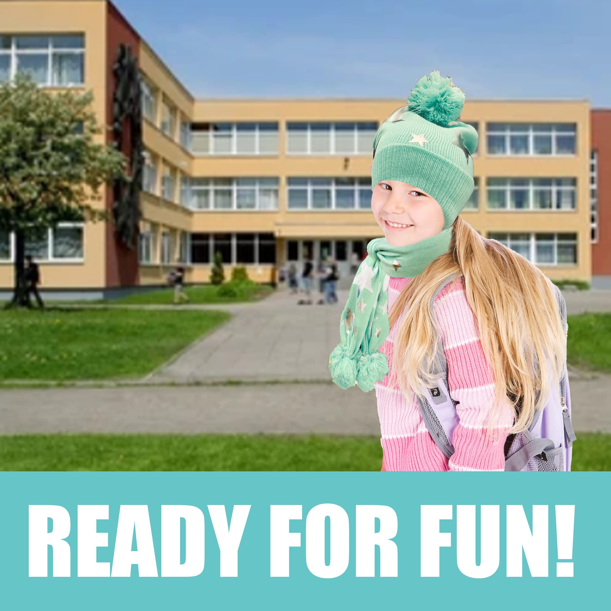 PEAK 2 PEAK Girls 3-Piece Winter Beanie Hat, Scarf and Gloves Cold Weather Set