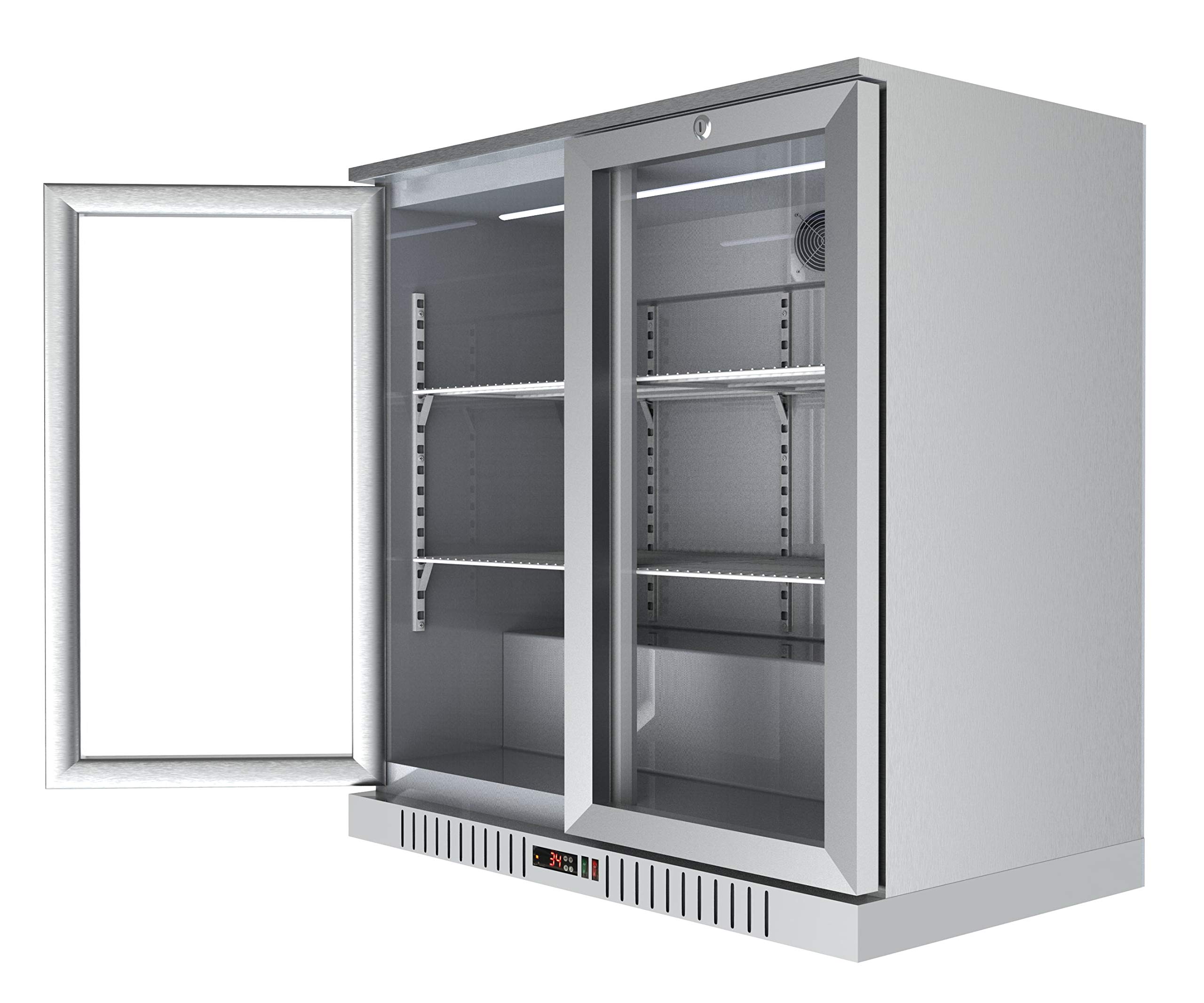 KoolMore BC-2DSW-SS Refrigerator, Double Door, Stainless Steel, 7.4cubic_feet