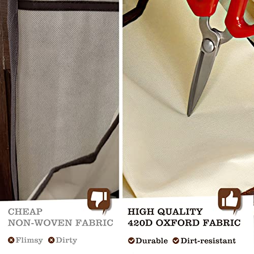 JMLHMXC 6 Pockets- Shoe Organizer Hanging,Space Saving, Used with Our Double Layer Shoe Rack, Hook and Loop Fasteners,31.3×12.6 Khaki