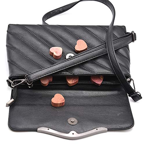 Venxic Aromatic Cedar Heart Blocks for Clothes Storage | 100% Natural Cedar Hanger Balls for Closets and Drawers Protection & Freshener (50 Pack)