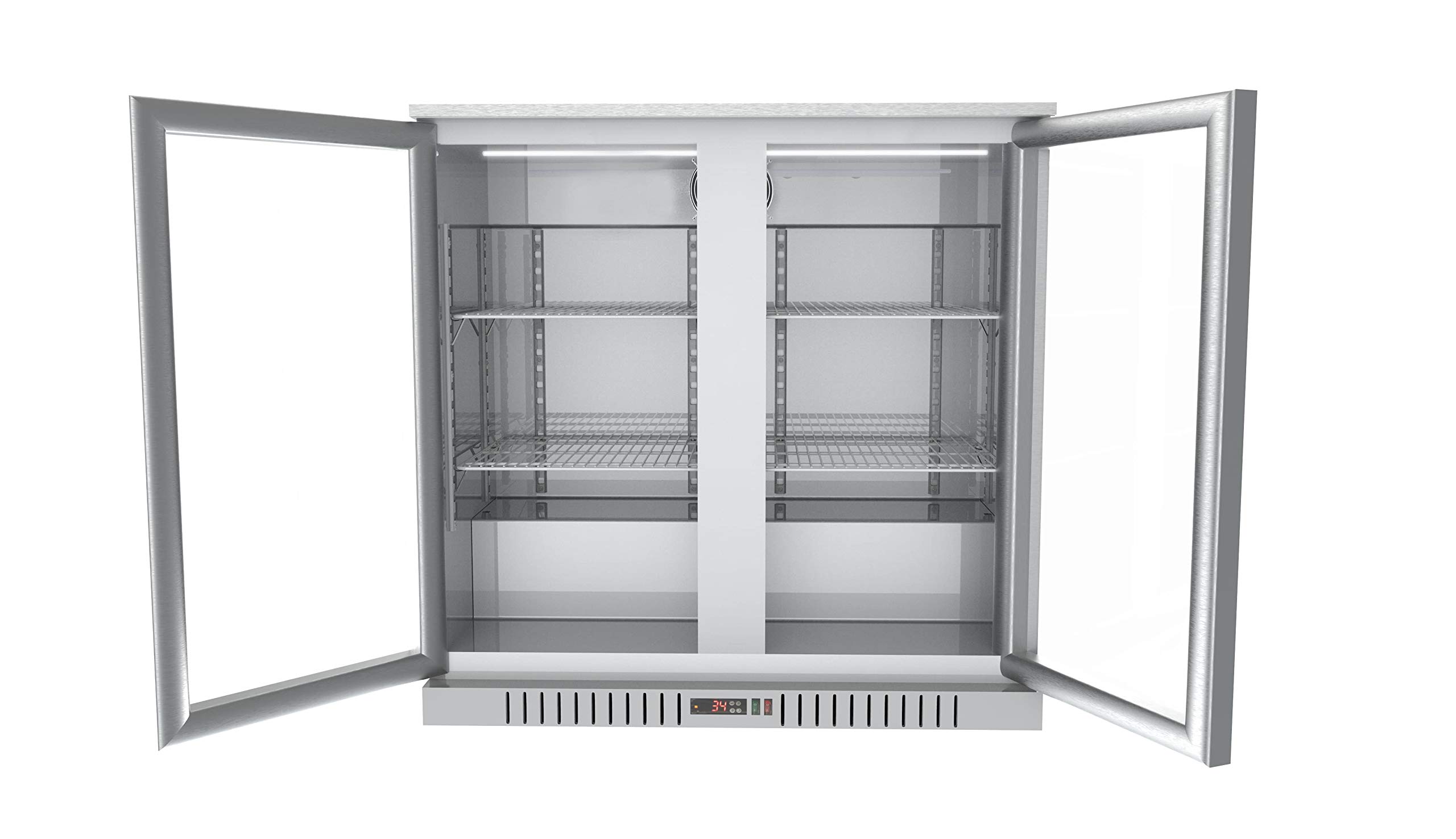 KoolMore BC-2DSW-SS Refrigerator, Double Door, Stainless Steel, 7.4cubic_feet