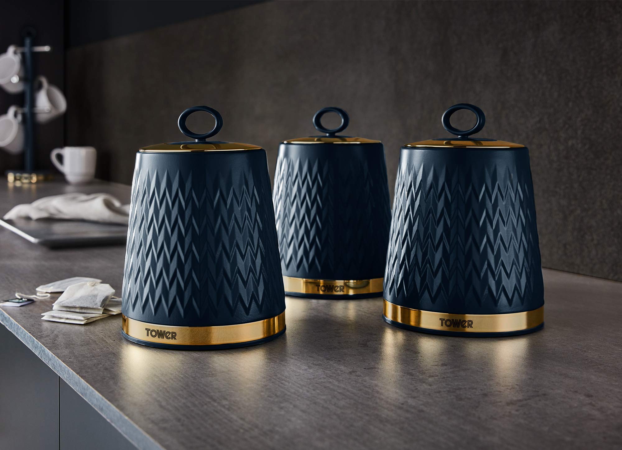 Tower Empire Kitchen Storage Canisters, Tea Coffee Sugar Set