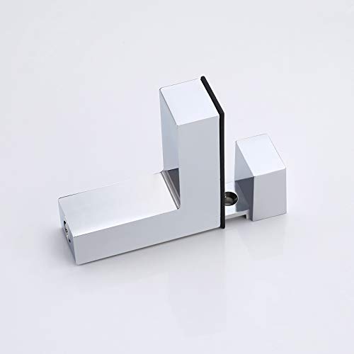 KES Glass Shelves for Bathroom, 15.8-Inch Bathroom Shelf with Rectangle Tempered Glass and Polished Chrome Bracket Wall Mount 2 Pack, BGS3201S40-P2