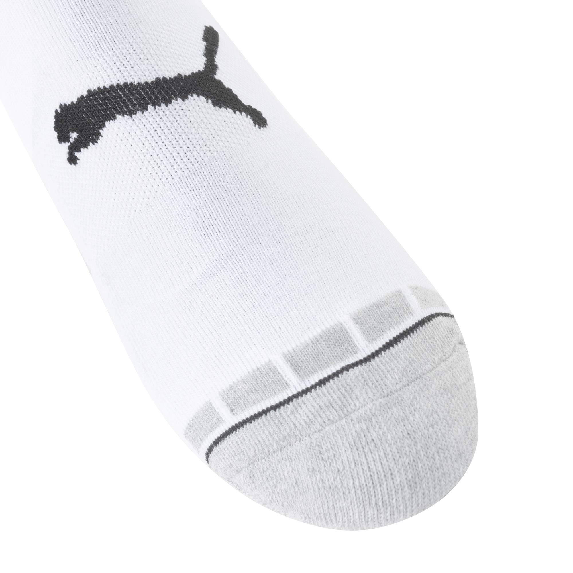PUMA mens 6 Pack Crew running socks, White/Grey, 13-Oct US