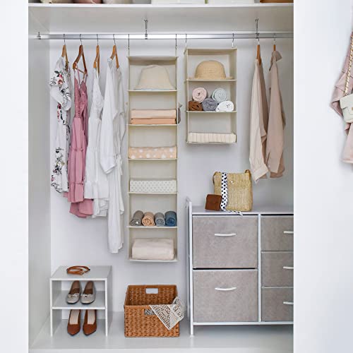 GRANNY SAYS Bundle of 1-Pack Hanging Organizer for Walk-in Closet & 1-Pack Closet Hanging Shelves