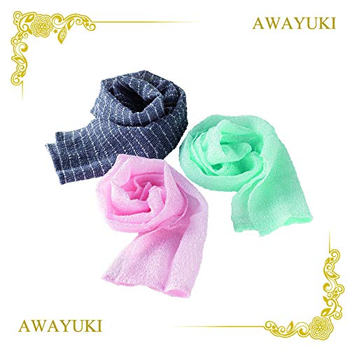Ohe Body Towel Usually Gray Approximately Width 28 x Length 100 cm Awayuki Body Wash Towel Rich foaming Made in Japan ―― 1 Piece 1 Piece Set
