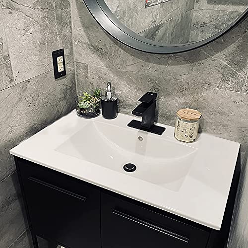 YCOCO Bathroom Accessories Set,6 Pcs Plastic Gift Set Toothbrush Holder,Mouthwash Cup,Soap Dispenser,Soap Dish,Toilet Brush,Trash Can,Black