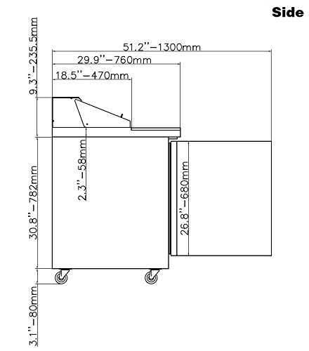 Kelvinator KCHST48.12 Stainless Steel Sandwich/Salad Preparation Table, 48" with 12GN 1/6 containers