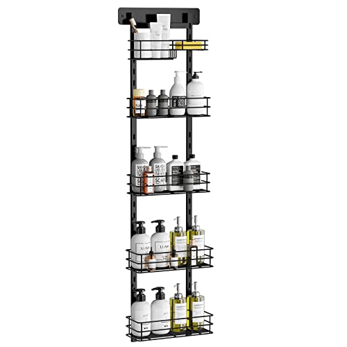 ODesign 5 Tiers Shower Caddy Organizer Bathroom kitchen Shelves Storage Basket Wall Mounted - Black
