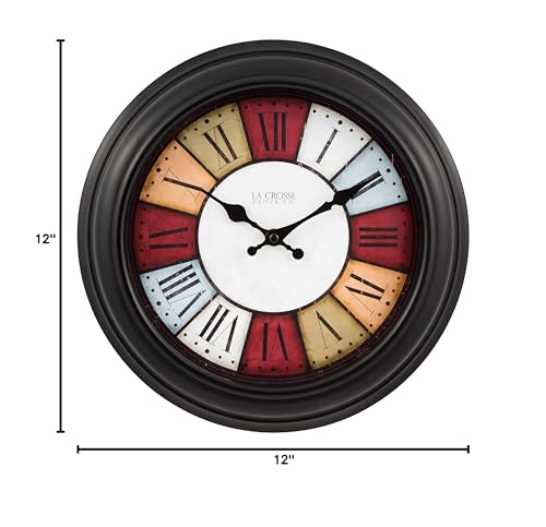 La Crosse 404-3030A 12-Inch Gatherings Quartz Wall Clock, Black