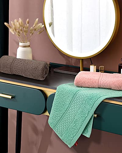 Cleanbear 18-Piece Wash-Cloths-Ultra Soft-Cotton-Washcloths, Bathroom Towels with Assorted Colors, 13 by 13 Inches