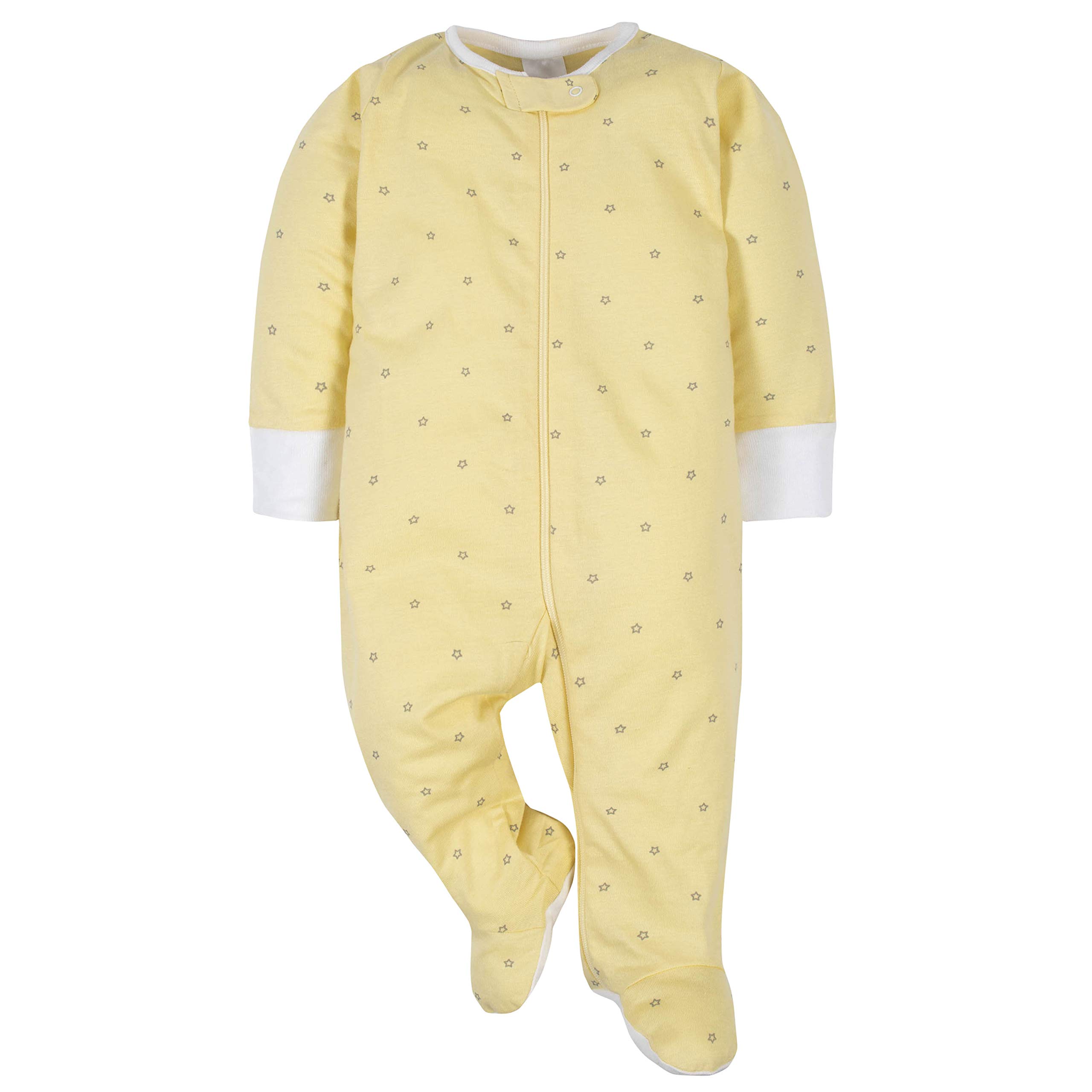 Gerber Unisex Baby 4 Pack Sleep 'N Play Footie Words Grey 3-6 Months