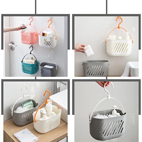 DOITOOL Plastic Hanging Shower Caddy Basket: Connecting Organizers Storage Basket with Hook for Bathroom Kitchen Pantry Bathroom Dorm Room(9.1x5.5x5.1inch)