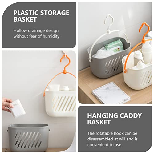 DOITOOL Plastic Hanging Shower Caddy Basket: Connecting Organizers Storage Basket with Hook for Bathroom Kitchen Pantry Bathroom Dorm Room(9.1x5.5x5.1inch)