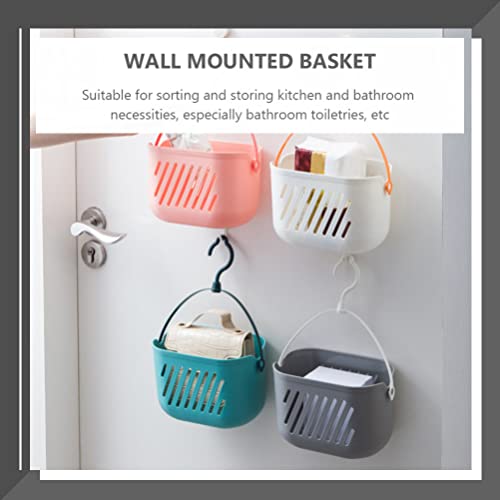 DOITOOL Plastic Hanging Shower Caddy Basket: Connecting Organizers Storage Basket with Hook for Bathroom Kitchen Pantry Bathroom Dorm Room(9.1x5.5x5.1inch)