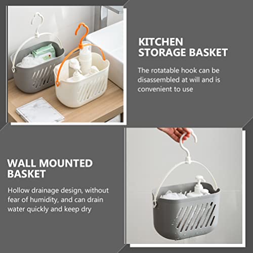 DOITOOL Plastic Hanging Shower Caddy Basket: Connecting Organizers Storage Basket with Hook for Bathroom Kitchen Pantry Bathroom Dorm Room(9.1x5.5x5.1inch)