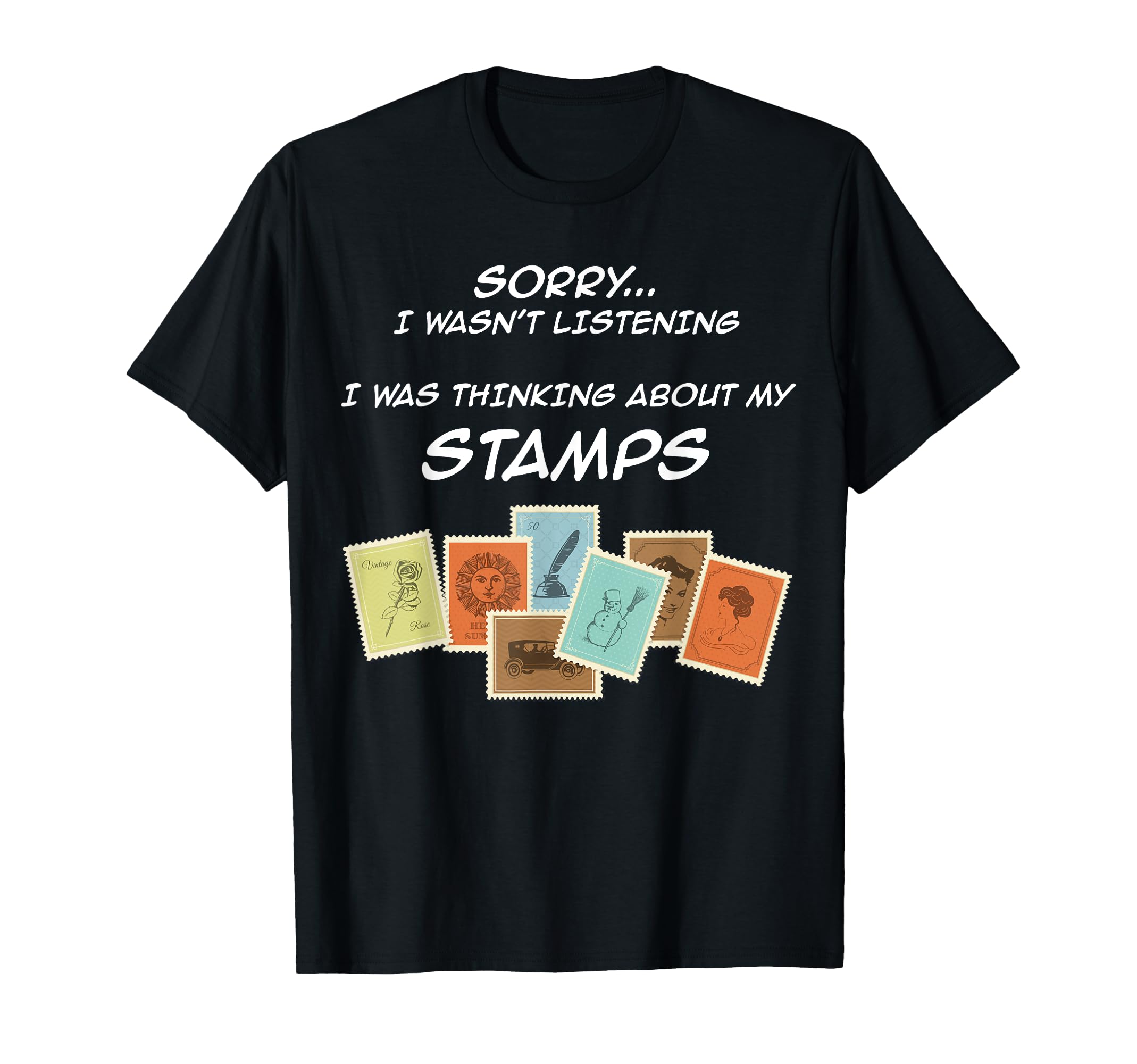 Stamp Collecting For Collectors Funny Listening Philatelist T-Shirt