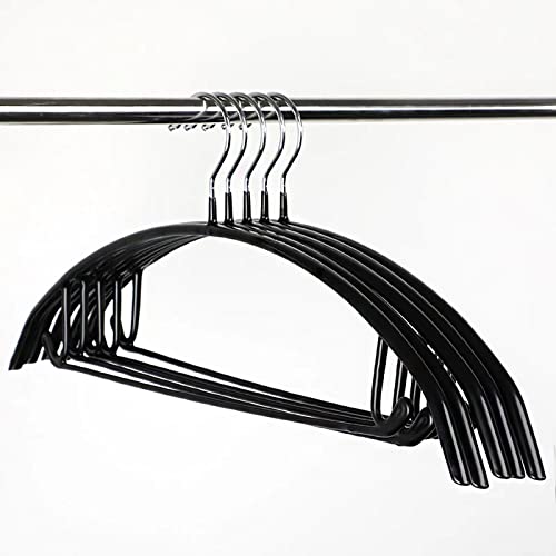 Buthneil 12 Pack Non Slip Suit Hanger, Coat Jacket Hangers, Sweater Hanger, PVC Coating Metal Hangers for Pants, Shawls, Belts, Bras, Black