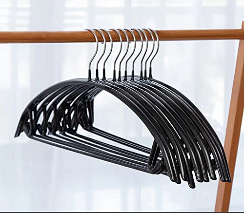 Buthneil 12 Pack Non Slip Suit Hanger, Coat Jacket Hangers, Sweater Hanger, PVC Coating Metal Hangers for Pants, Shawls, Belts, Bras, Black